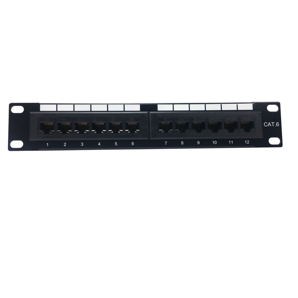 Panel de conexión RJ45 Cat.6 UTP 180 grados 1U 12 PUERTOS | Fabricante ...