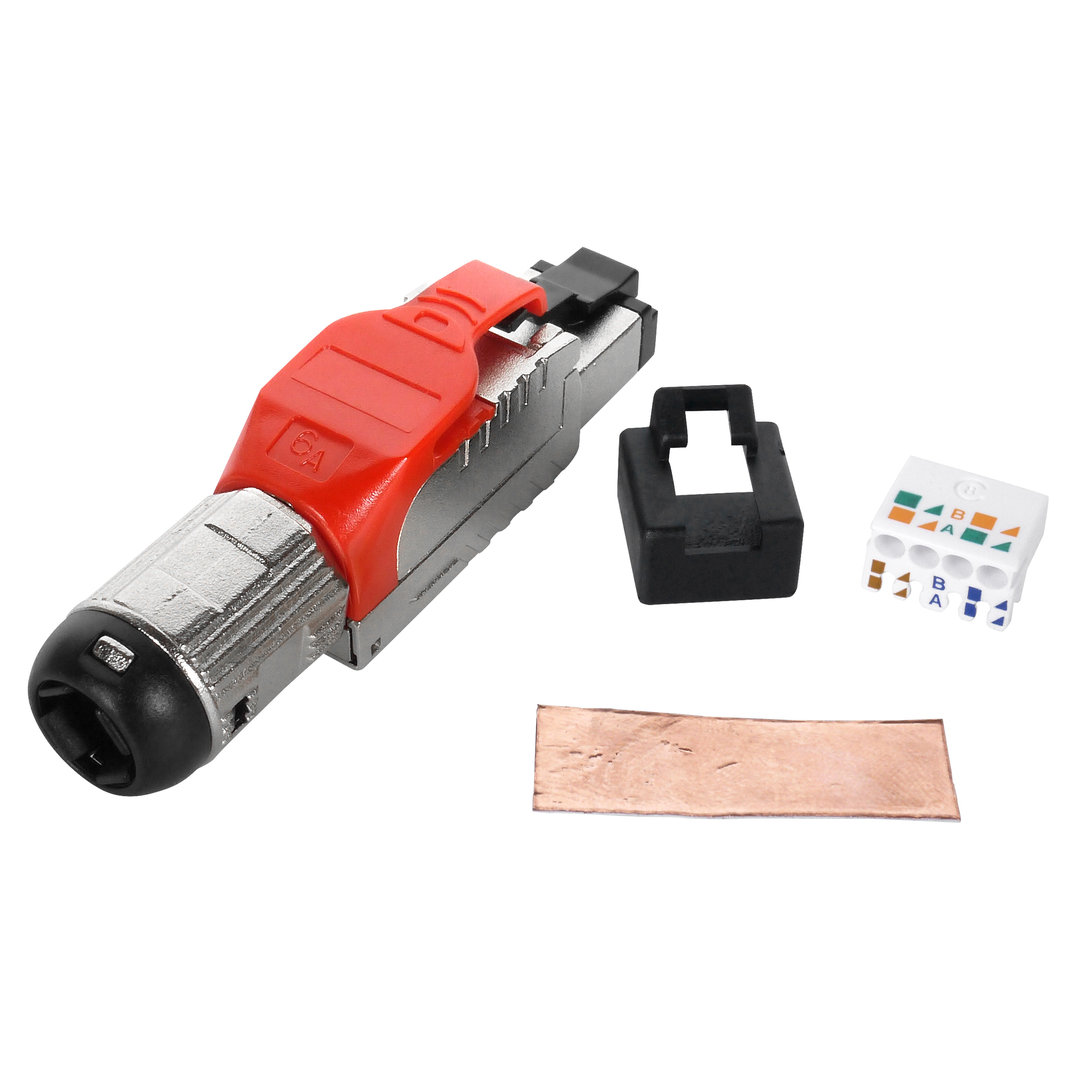 Cat.6A STP Field Termination Plug, Red | RJ45 Connectors & Ethernet ...
